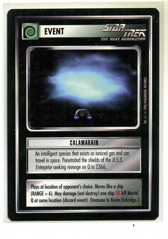 STAR TREK CCG Q CONTINUUM RARE CARD CALAMARAIN Cartas Sueltas star-trek-ccg-q-continuum-rare-card-calamarain-cartas-sueltas