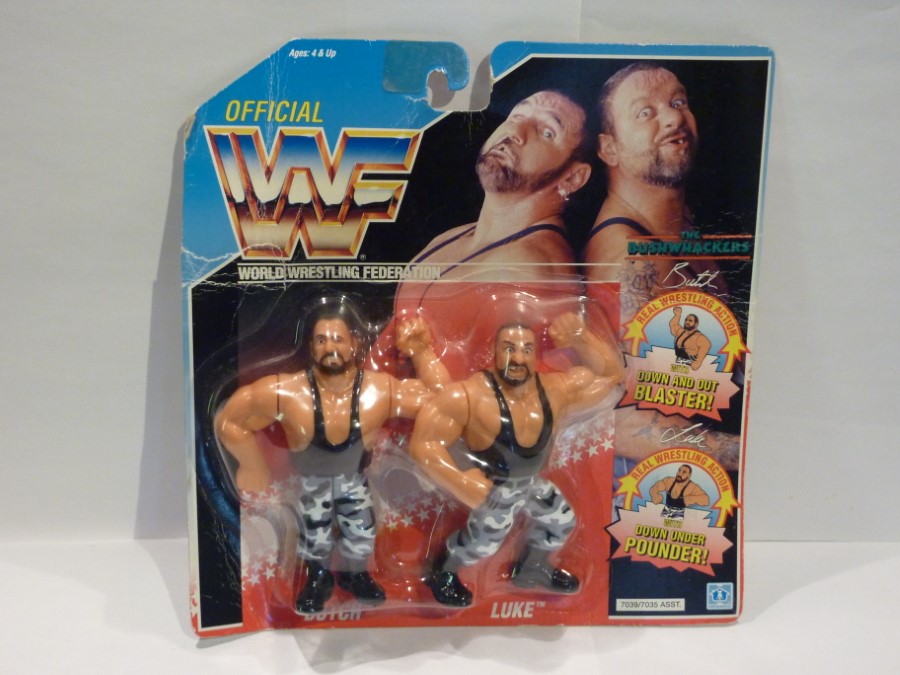 Bushwhackers Butch and Luke Tag Team WWF Hasbro 1990 MOC 2 Figure ...