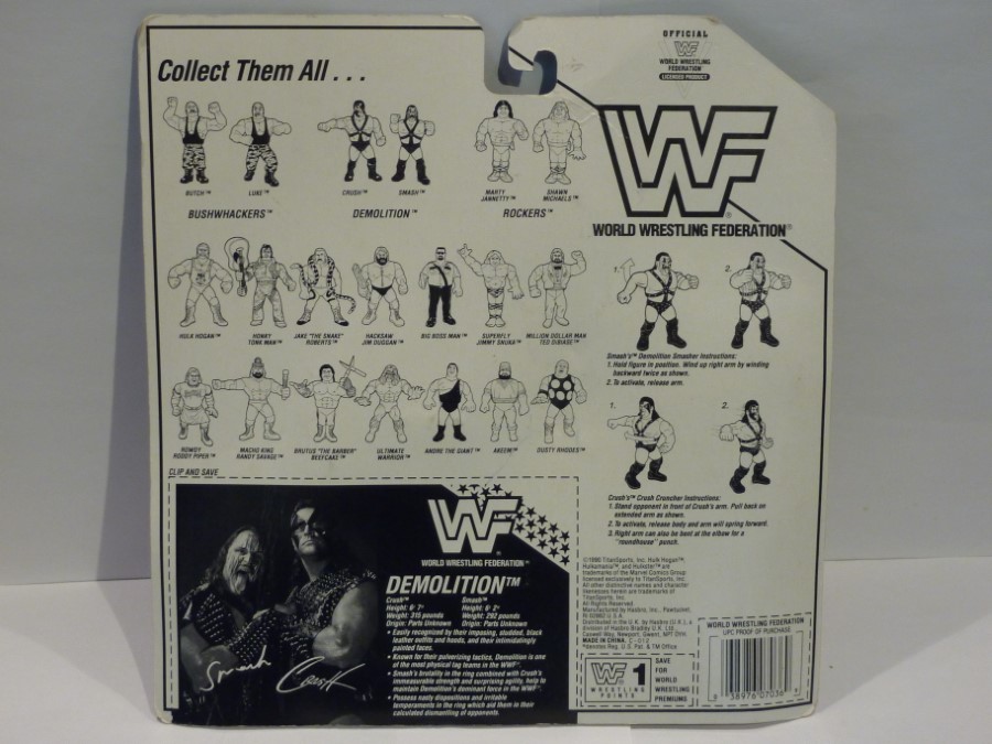 Demolition Smash and Crush Tag Team WWF Hasbro 1990 - MOC 2 Figure ...