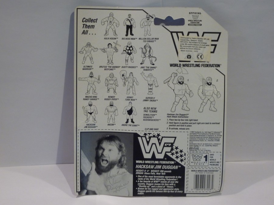 Hacksaw Jim Duggan WWF - Hasbro 1990 - Series 2 - MOC - Wrestling ...