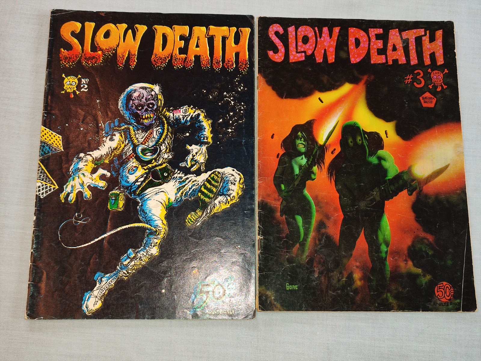 Slow Death #2 #3 - Last Gasp 1970 - 2 Comics - Underground - R Corben D ...