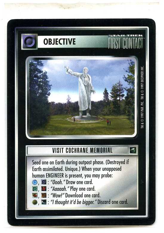 Star Trek CCG First Contact Decipher 1997 Visit Cochrane Memorial star-trek-ccg-first-contact-decipher-1997-visit-cochrane-memorial