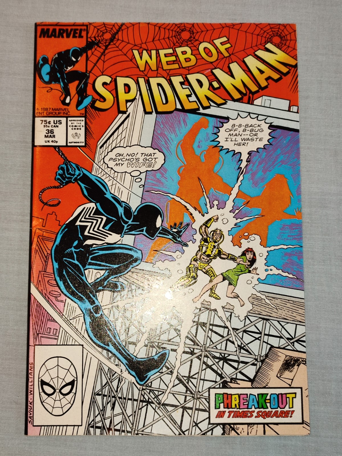 Web of Spider-Man #36 - Marvel 1988 - 1st App Tombstone - Valleycomics